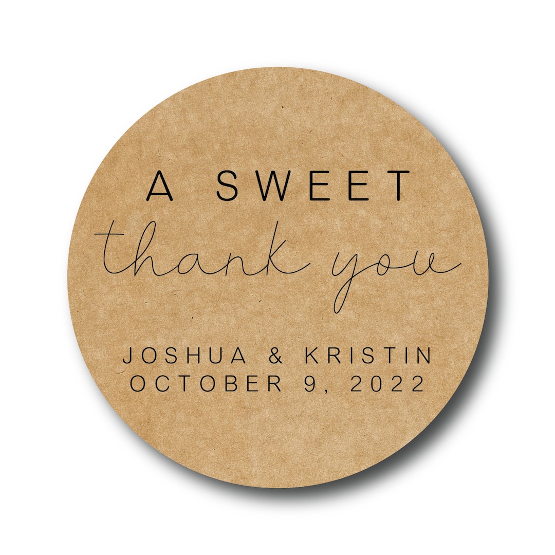A Sweet Thank You Stickers - Wedding Favor Tags - Wedding Stickers ...
