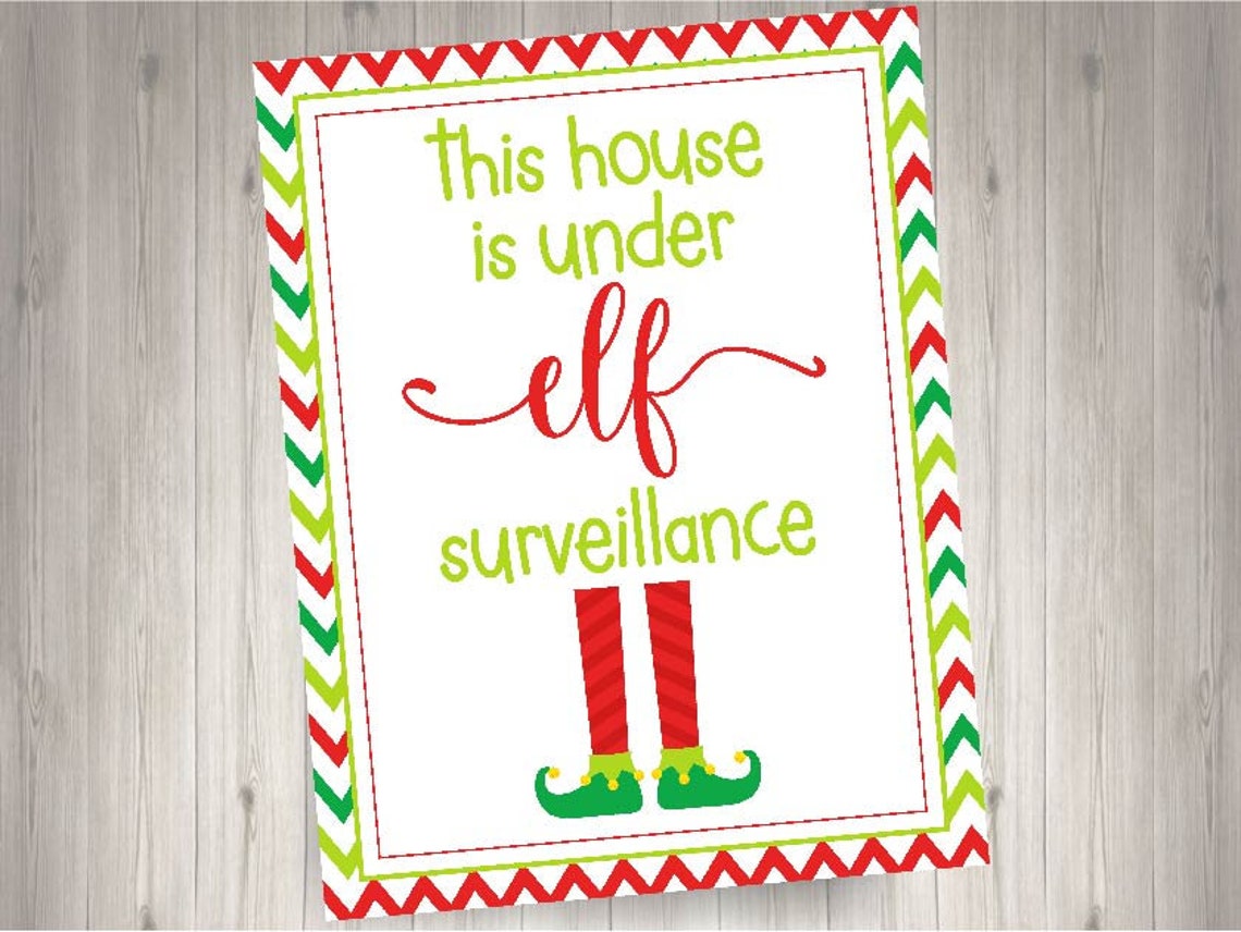 Elf Surveillance Sign This house is under elf surveillance | Etsy