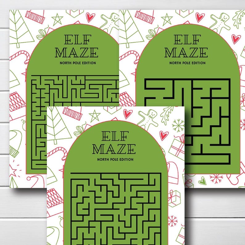 Elf Props - Elf Mazes Activity - Elf Maze - Big Kid Toddler Little Kid ...