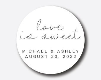 Love is Sweet Favor Stickers Wedding Favor Stickers Bridal Shower ...