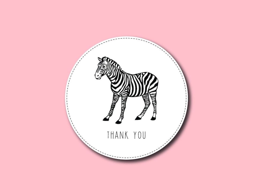 Animal Thank You Tag - Zoo Safari Sticker - Wild One Party Decor - Two ...