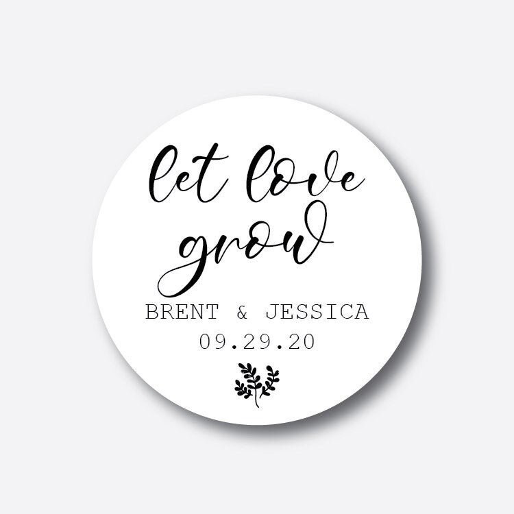Let Love Grow Stickers Plant Seed Flower Floral Wedding | Etsy