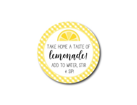 Taste of Lemonade Favor Sticker Tag Lemon Birthday Lemon | Etsy