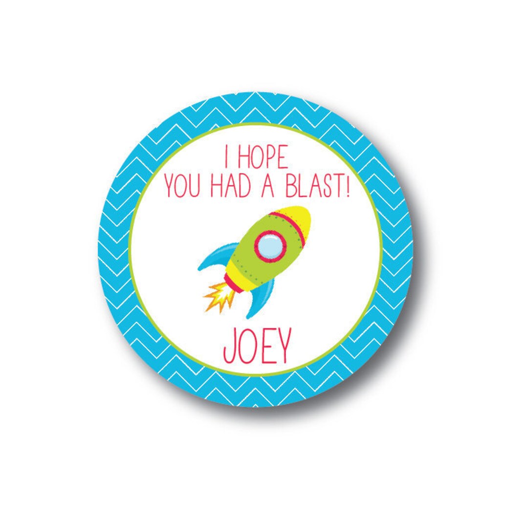 Rocket Ship Space Favors - Space Birthday - Hope You Had A Blast Good ...