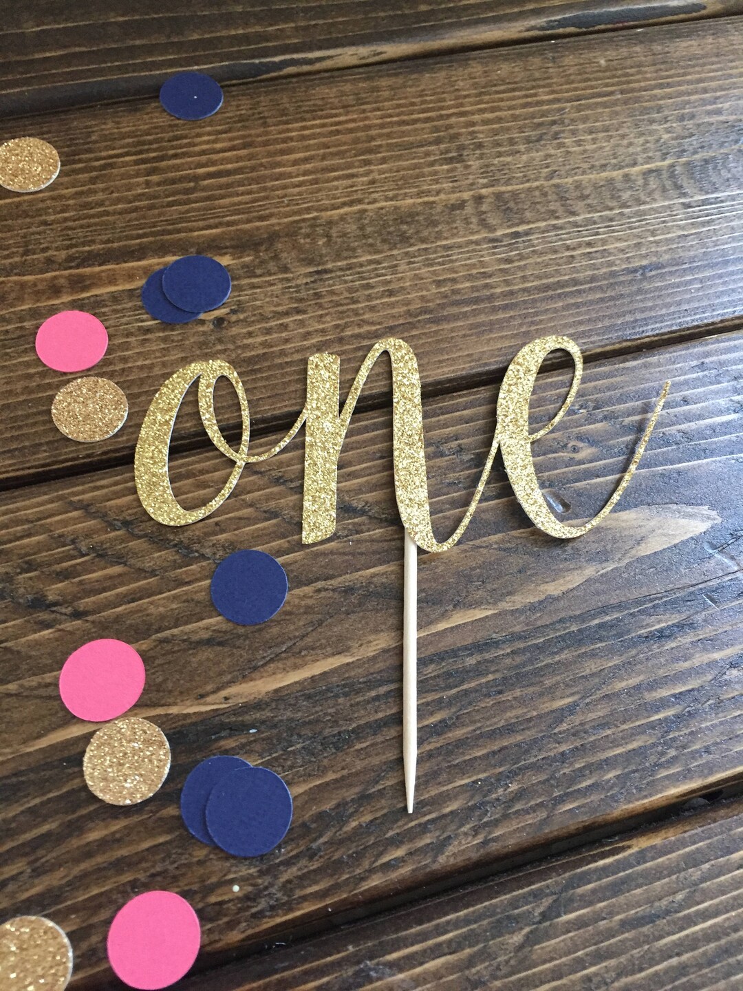 Baby Girl Cake Topper - One Cake Topper - First Birthday Cake Topper ...