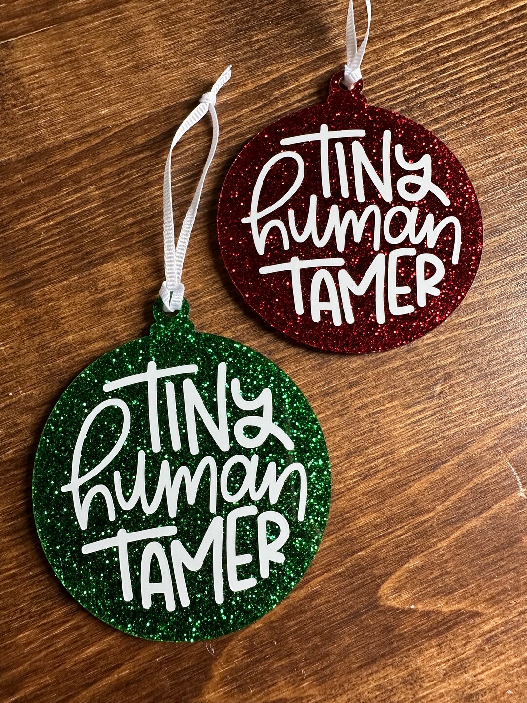 Tiny Human Tamer Teacher Ornament - Red Green Christmas Decor - Teacher ...