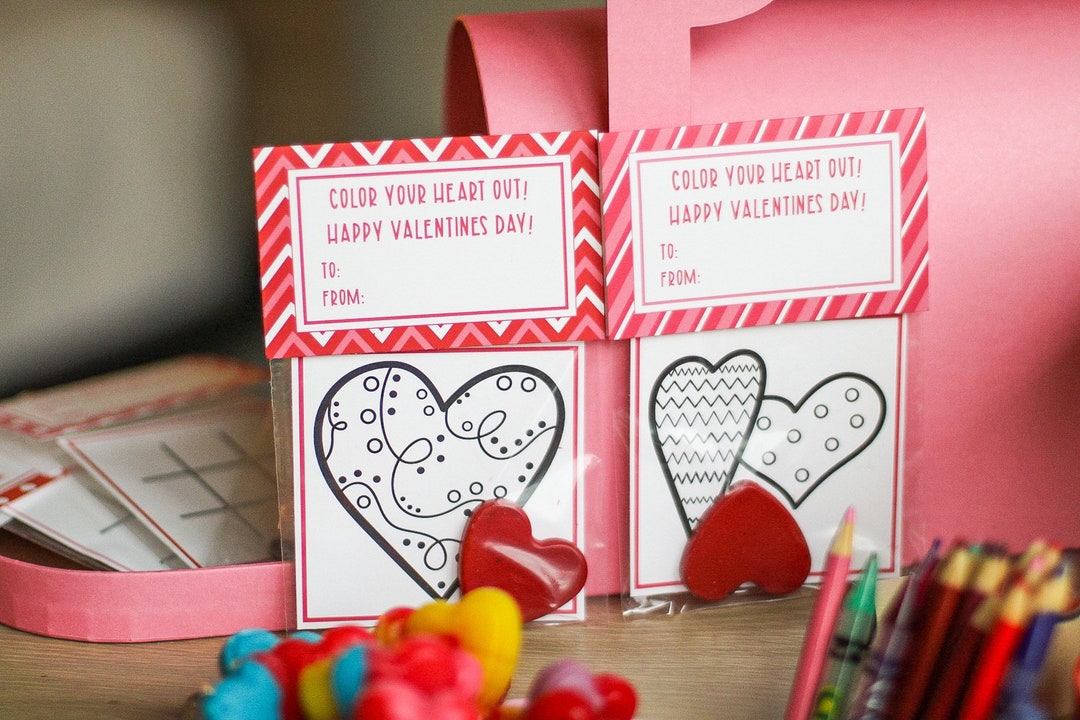 Color Your Heart Out Valentines Crayon Valentines Valentines Day ...