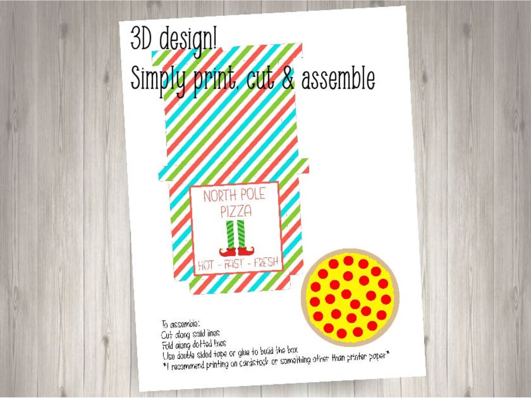 Elf Pizza Box Printable – DIY Elf Props, Holiday Decor (digital ...