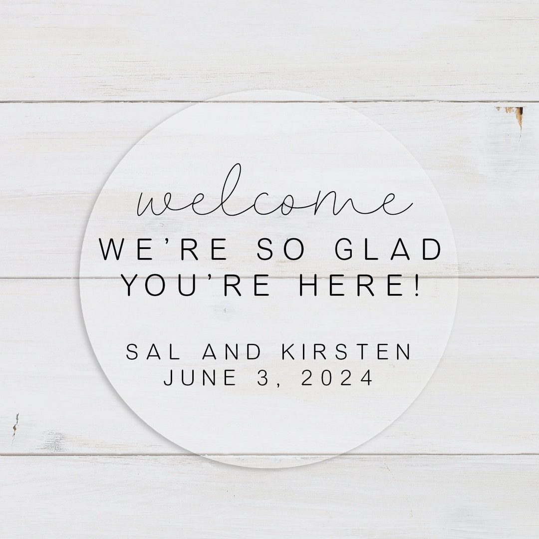 Welcome so Glad You're Here Wedding Stickers - Wedding Favor Tags ...