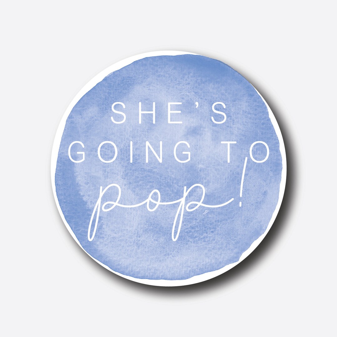 She's Going to Pop Sticker - Baby Shower Favor - Popcorn Favor Sticker ...