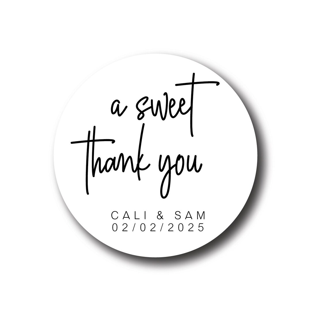 A Sweet Thank You Stickers - Wedding Favor Tags - Wedding Stickers ...
