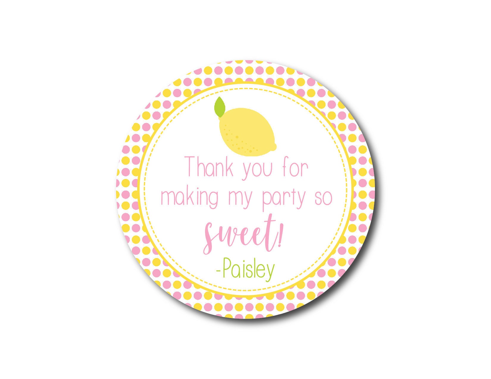 Lemonade Favor Sticker Tag - Lemon First Birthday - Lemon Party Decor ...