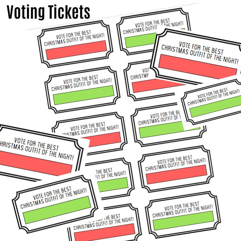 Christmas Outfit Voting Ballots - Ugly Sweater Contest - Etsy