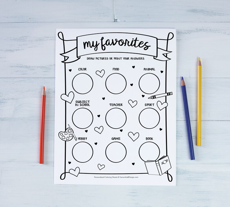 Personalized Kid's All About Me Time Capsule Journal / Coloring ...