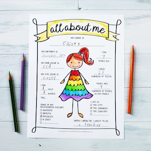 Personalized Kid's All About Me Time Capsule Journal / Coloring ...