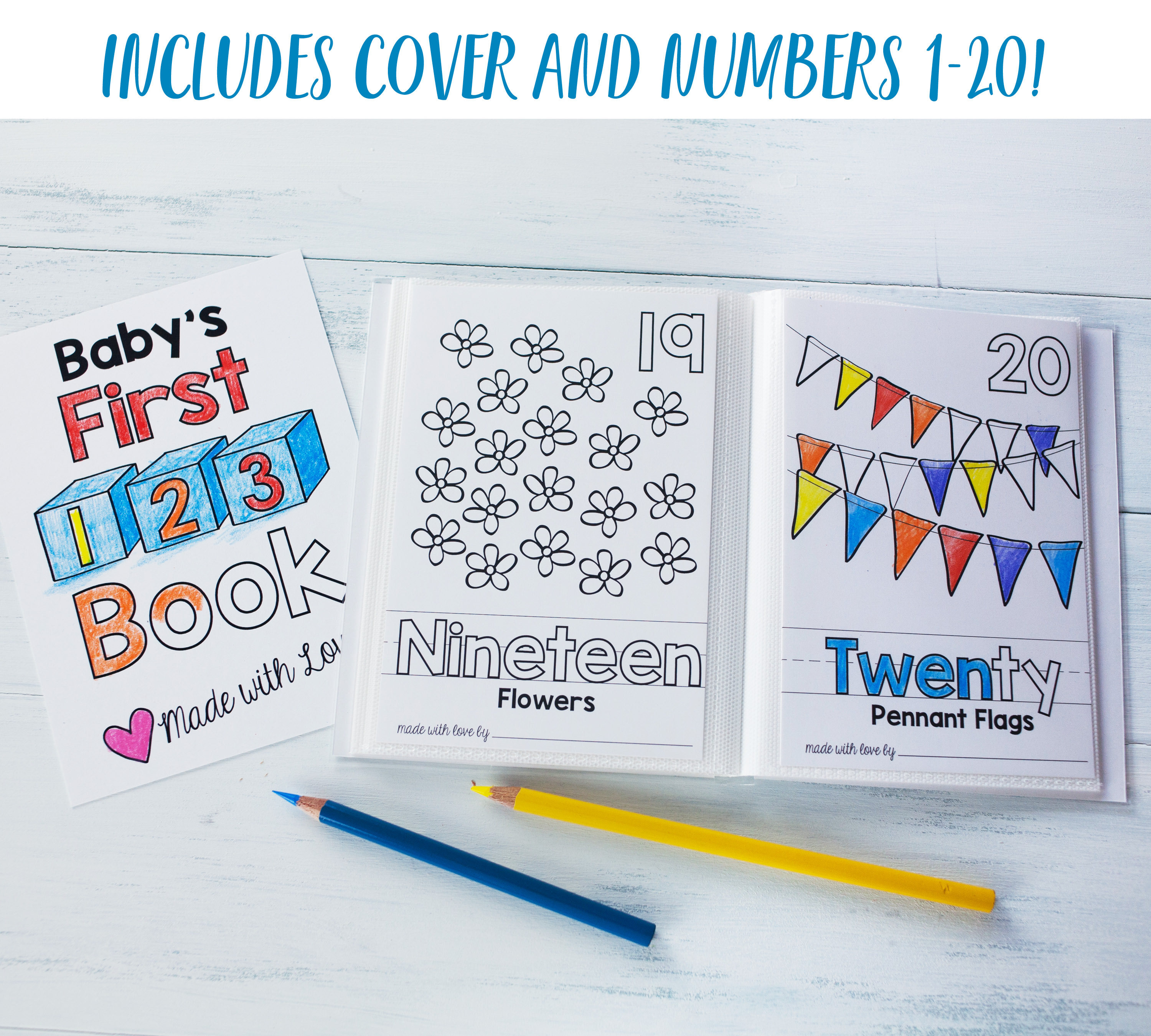 Numbers Book Printable Coloring Baby Book / Baby Shower - Etsy Australia