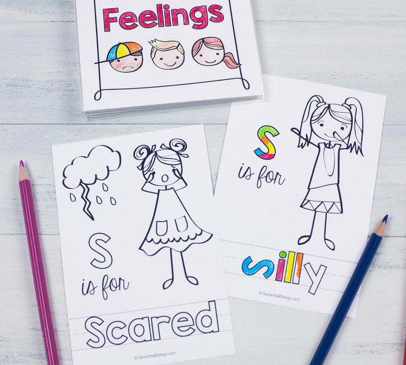 Feelings and Emotions Coloring Book / Personalized Feelings - Etsy