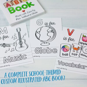 ABC Book Baby Shower Activity in School Theme, Teacher Gift From Class ...
