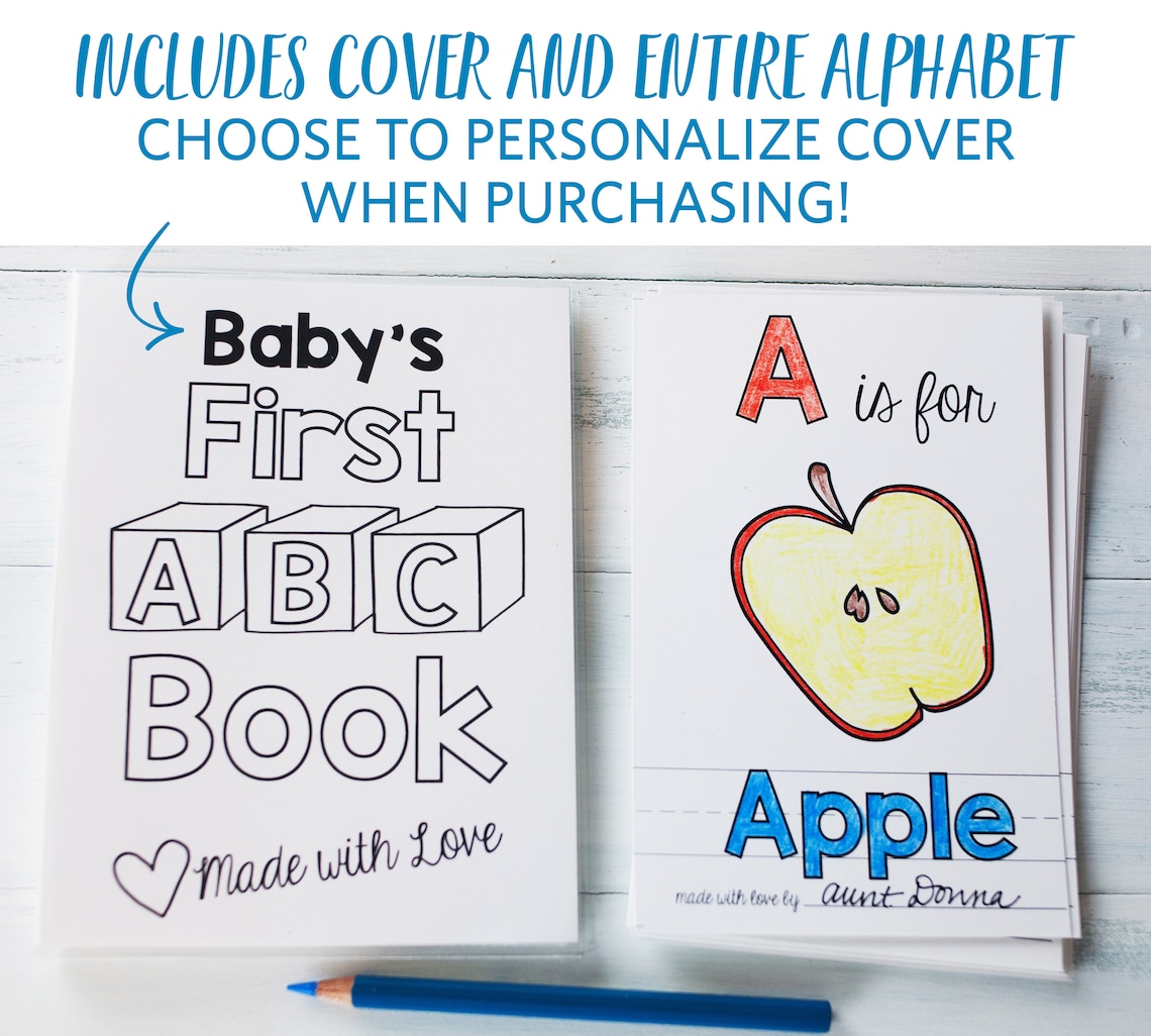 ABC Book Baby Shower Activity / Personalized / Coloring / | Etsy