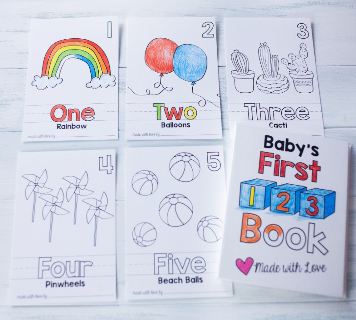 Baby's First Numbers Coloring Book / Baby Shower Game and | Etsy