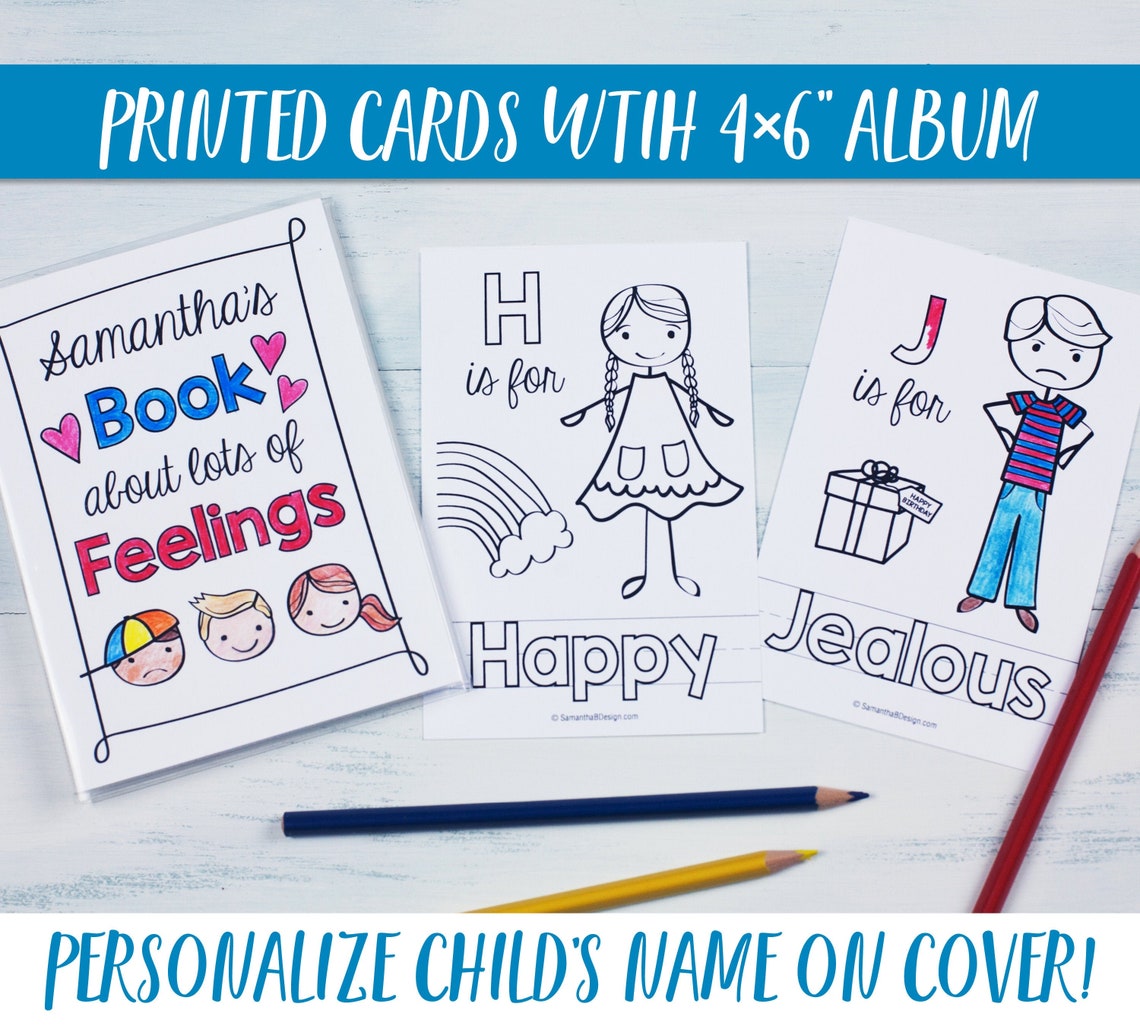 Feelings and Emotions Coloring Book / Personalized Feelings - Etsy