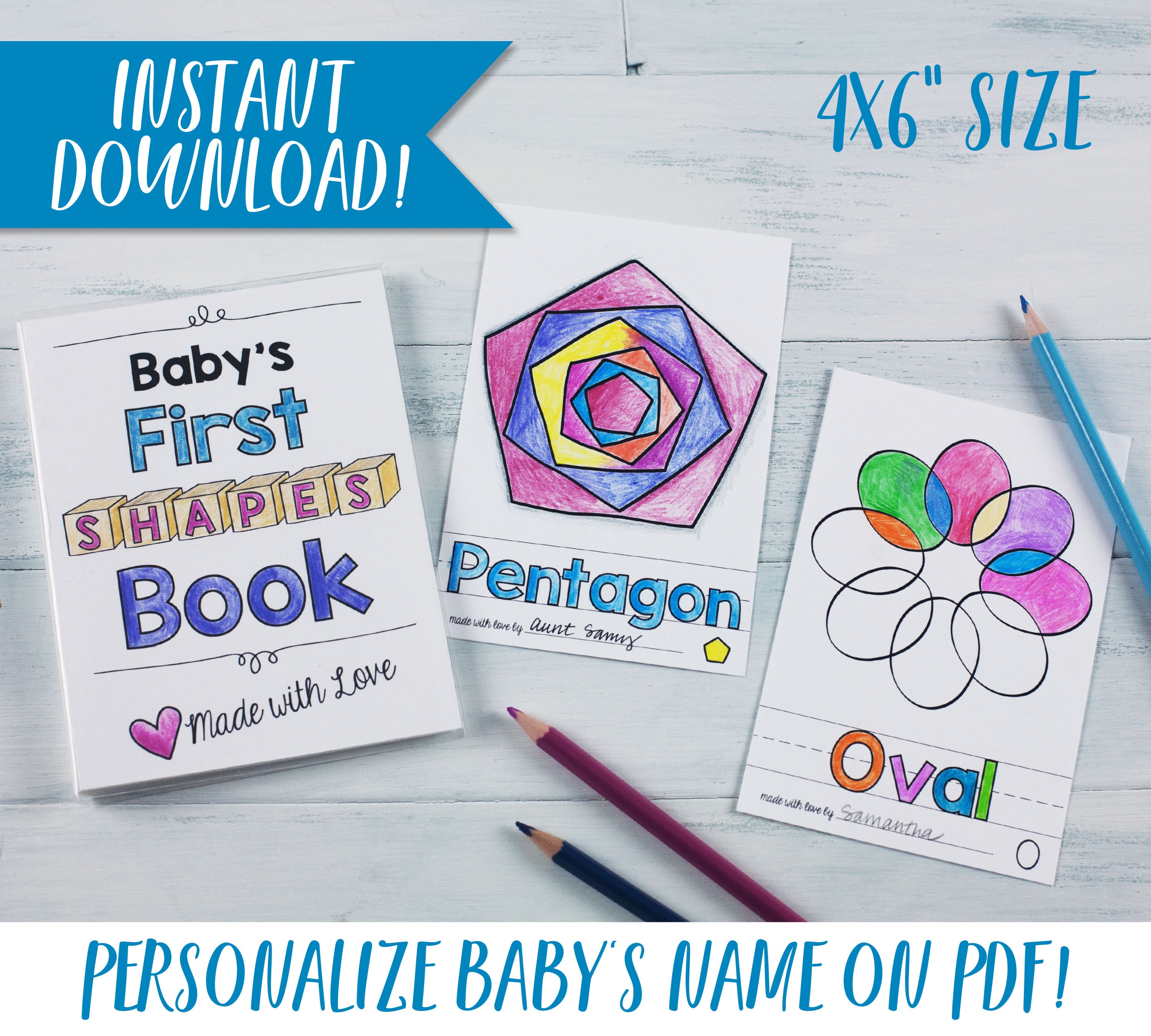 Baby's First Shapes Coloring Book / Baby Shower Activity / | Etsy