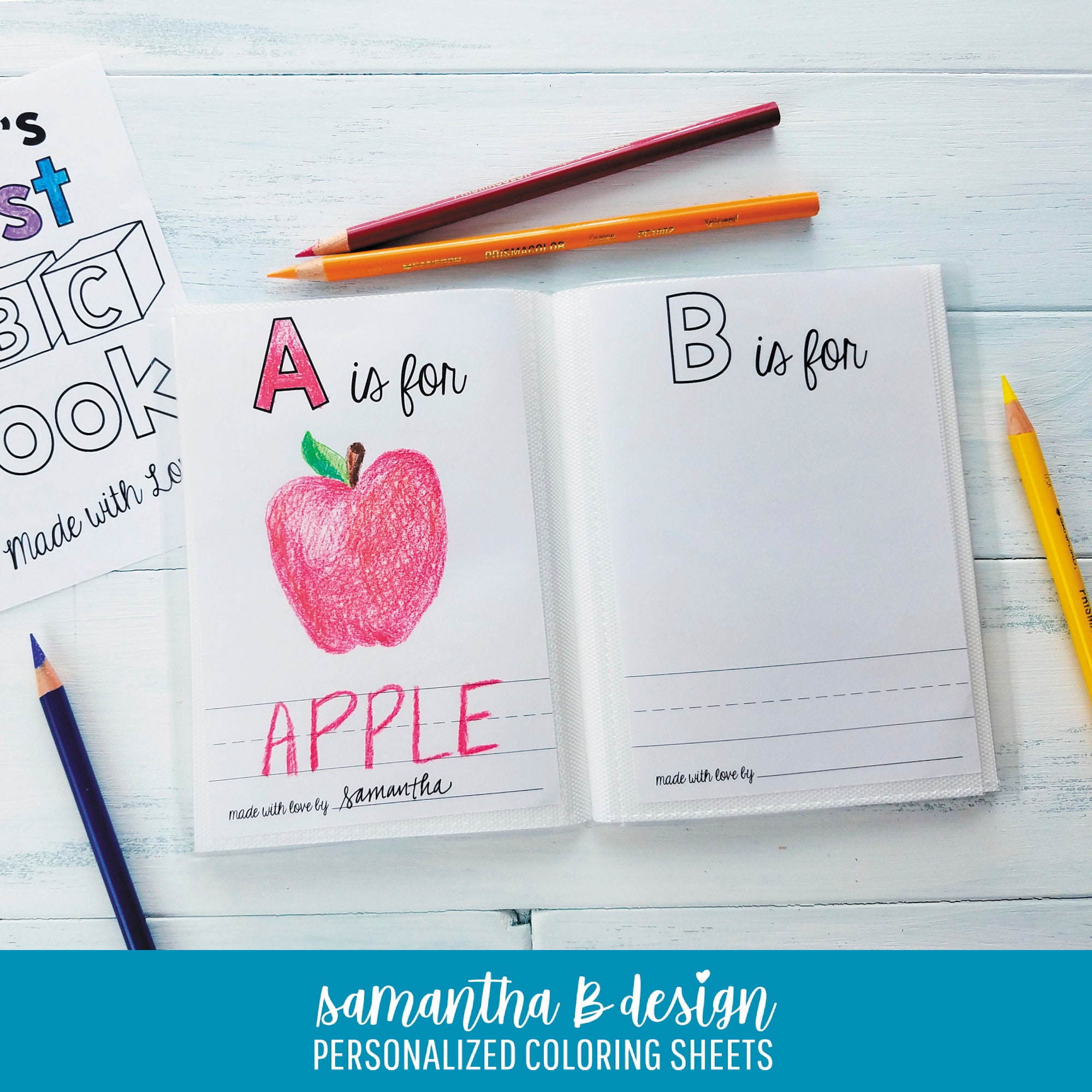 Personalized ABC Book - Blank Version / Baby Shower Activity / PRINTED ...