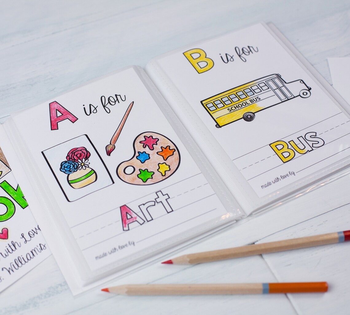 ABC Book Baby Shower Activity in School Theme, Teacher Gift From Class ...