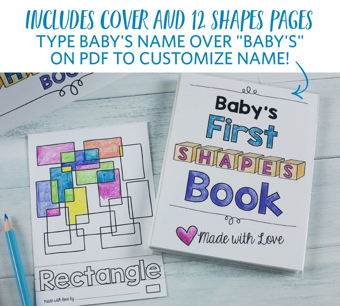 Baby's First Shapes Coloring Book / Baby Shower Activity / - Etsy