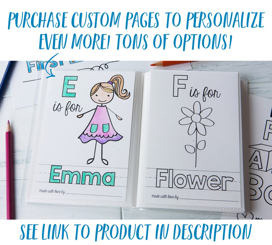 Personalized ABC Book Blank Version / Baby Shower Activity / - Etsy