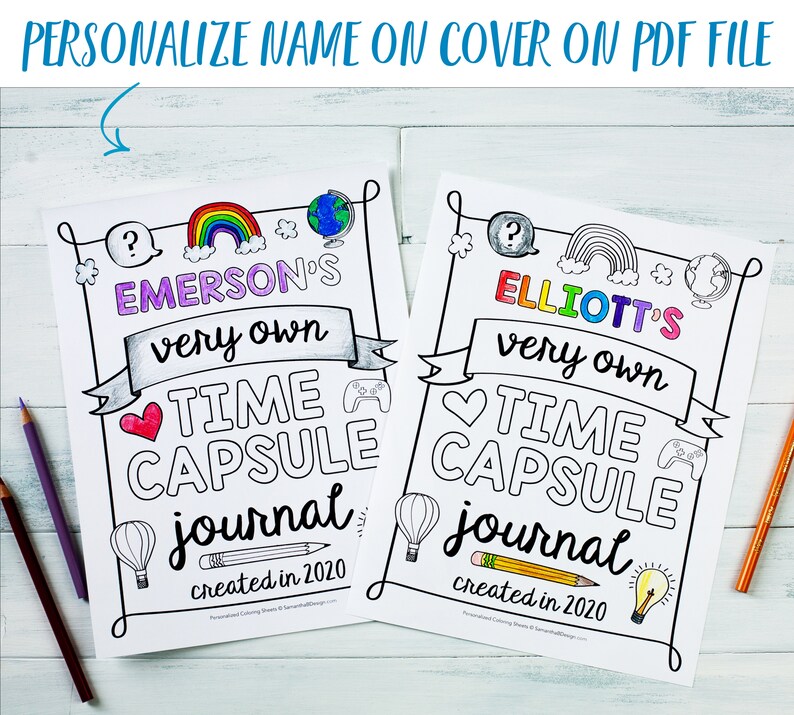 Personalized Kid's All About Me Time Capsule Journal / | Etsy