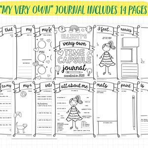 Personalized Kid's All About Me Time Capsule Journal / Coloring ...