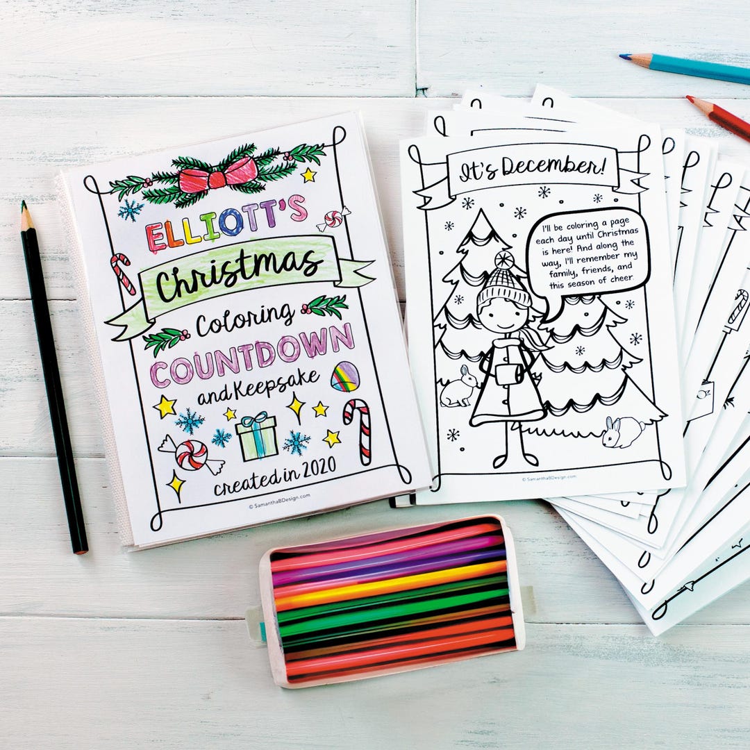 Christmas Advent Calendar Cards Activity for Kids, Christmas Coloring ...
