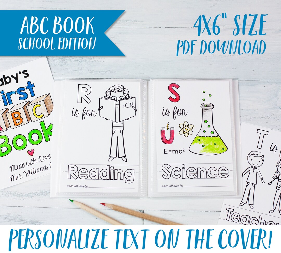 ABC Book Baby Shower Activity in School - Teacher Theme / Teacher Gift ...