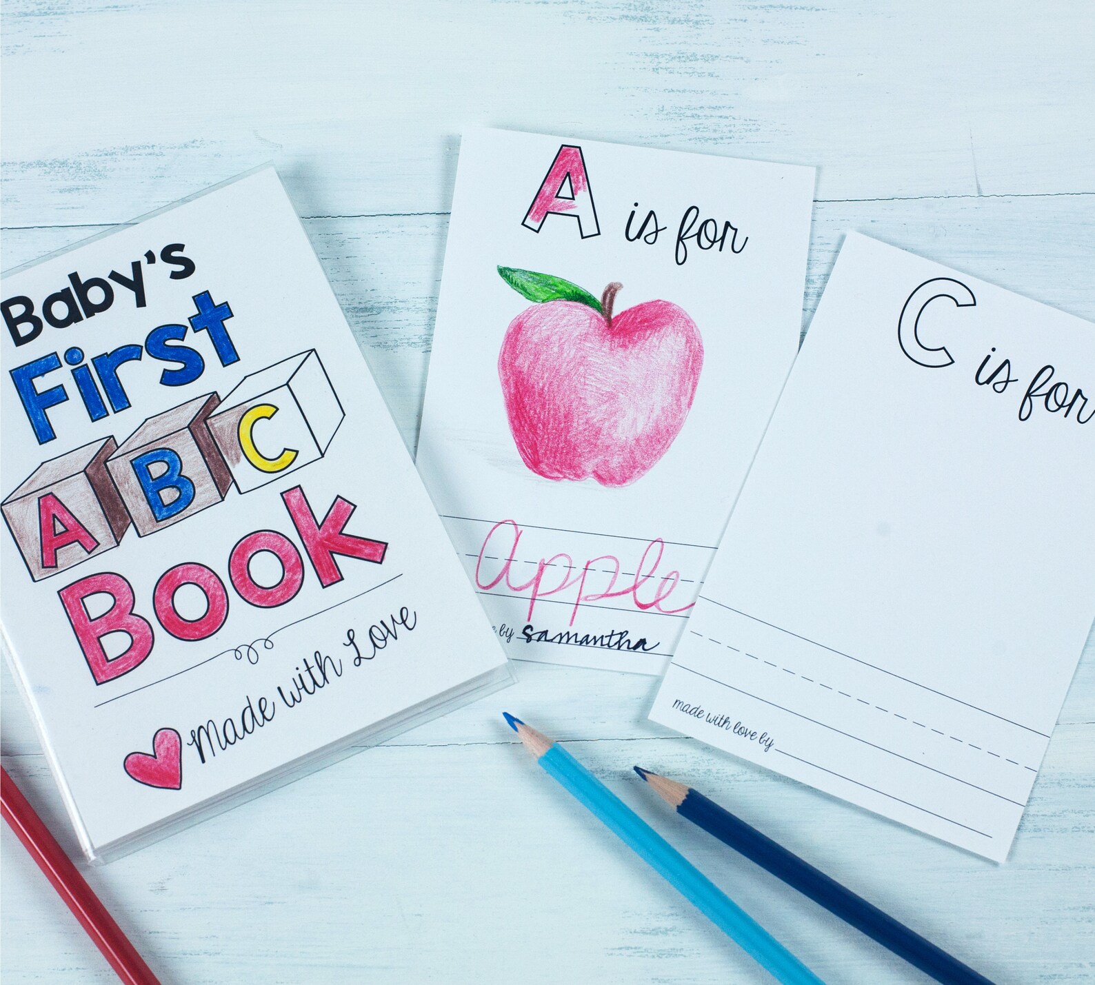 Personalized ABC Book Blank Version / Baby Shower Activity / | Etsy
