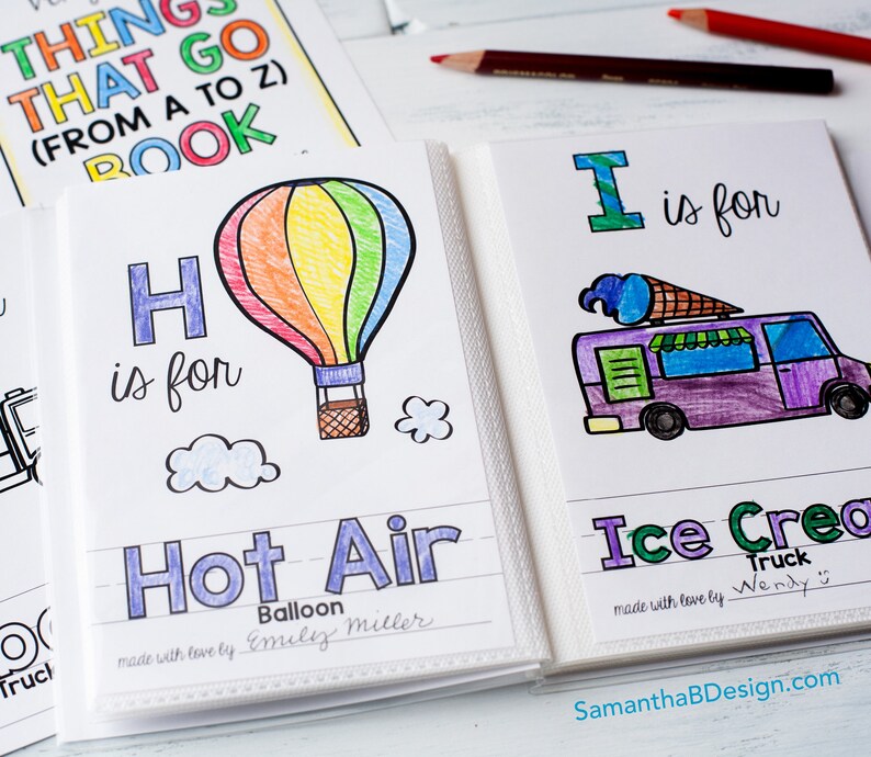 ABC Book Baby Shower Activity Things That Go Vehicles | Etsy