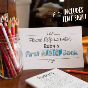 ABC Book Baby Shower Activity in School Theme, Teacher Gift From Class ...