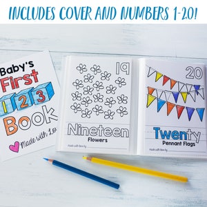Baby's First Numbers Coloring Book / Baby Shower Game and Activity ...