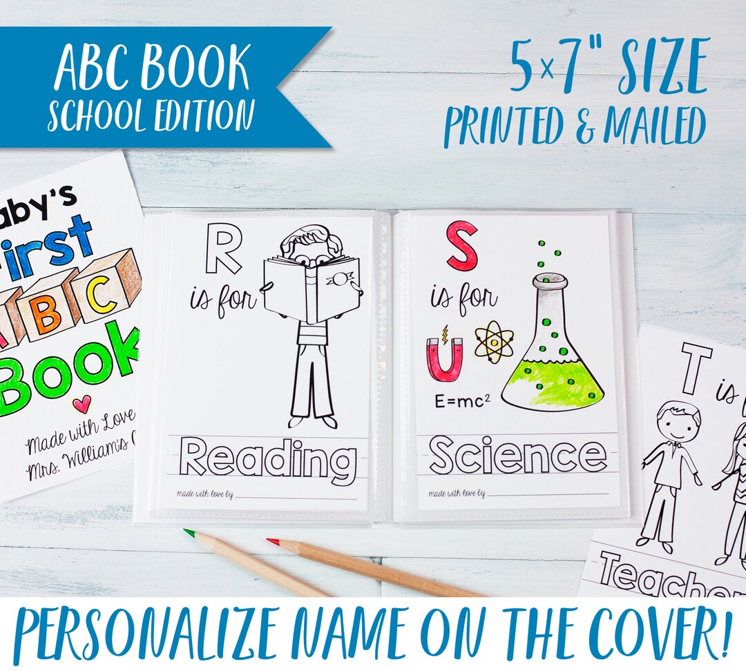 ABC Book Baby Shower Activity: School Theme Keepsake (printed 5x7") - Etsy