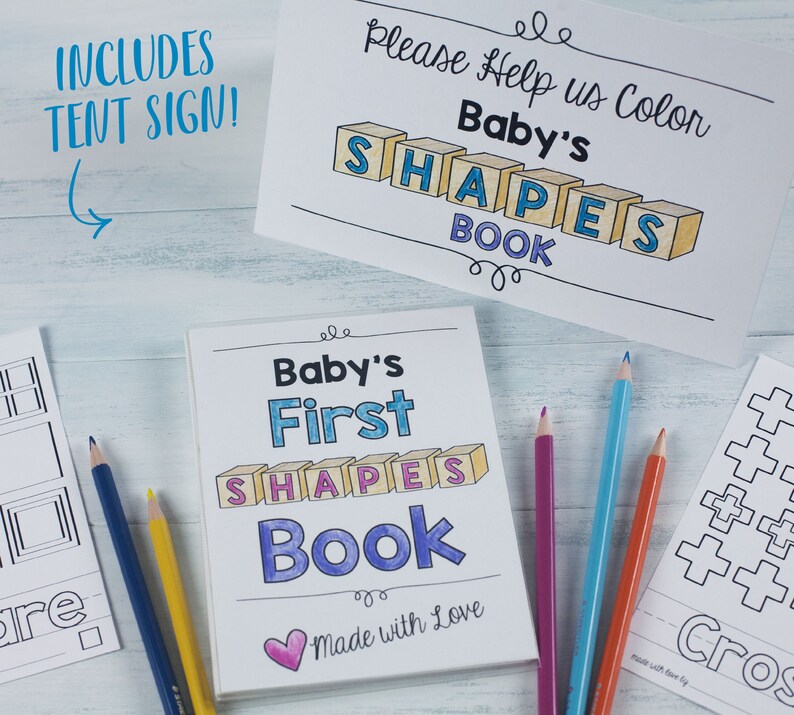Baby's First Shapes Coloring Book / Baby Shower Activity / - Etsy
