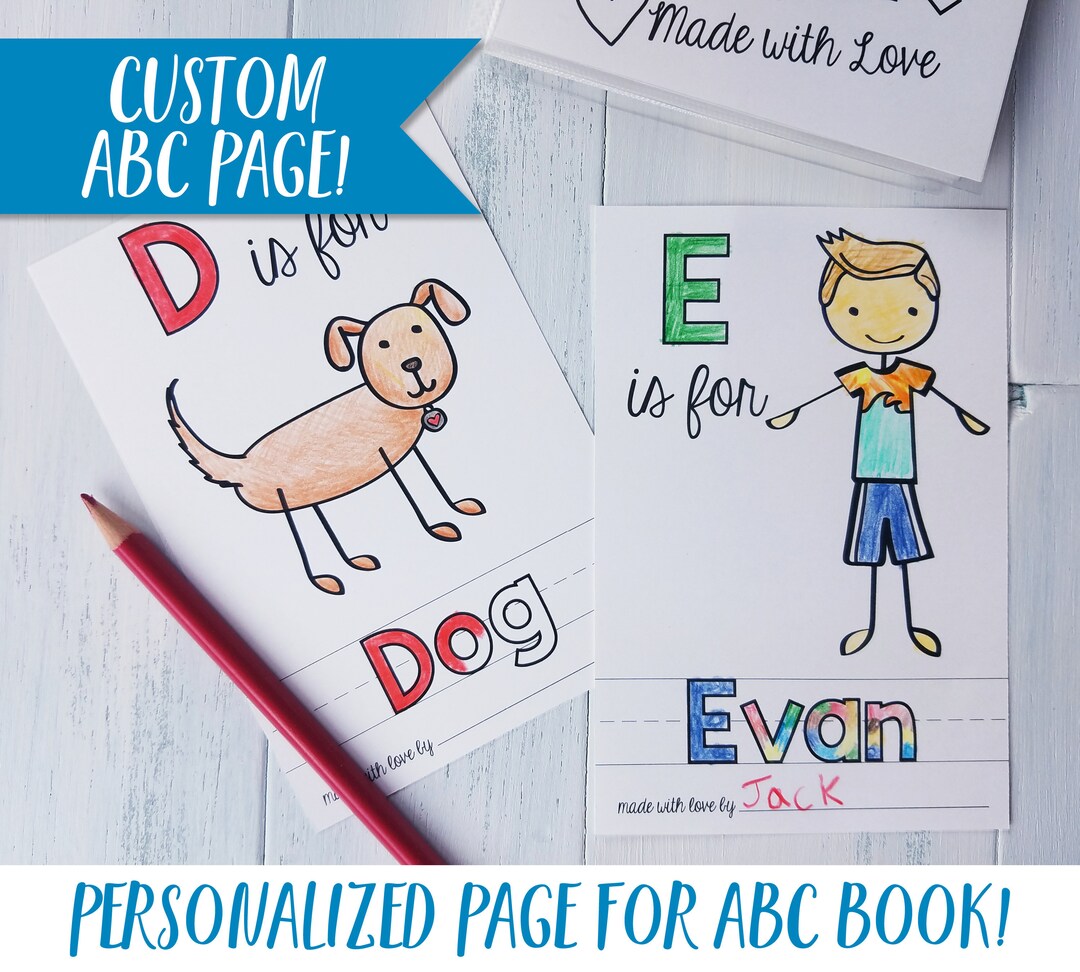 Personalized Coloring Sheet for ABC Book / Baby Shower Activity / PDF ...