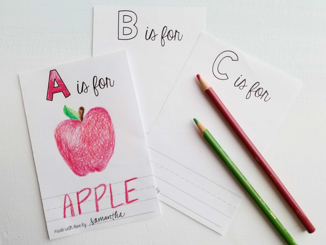 Baby Shower ABC Book Template Personalized Printable Baby - Etsy