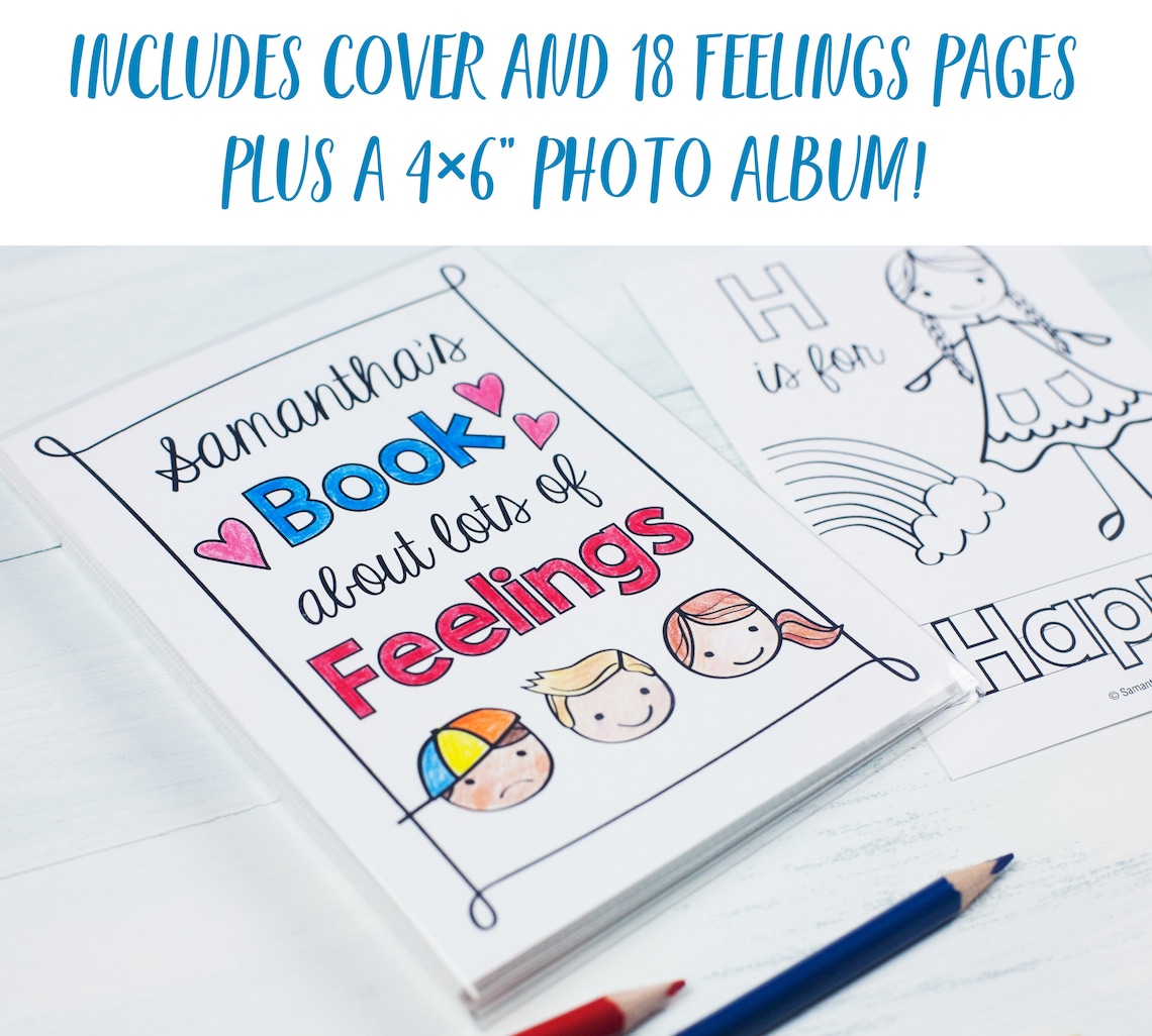 Feelings and Emotions Coloring Book / Personalized Feelings - Etsy
