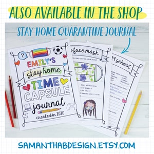 Personalized Kid's All About Me Time Capsule Journal / Coloring ...