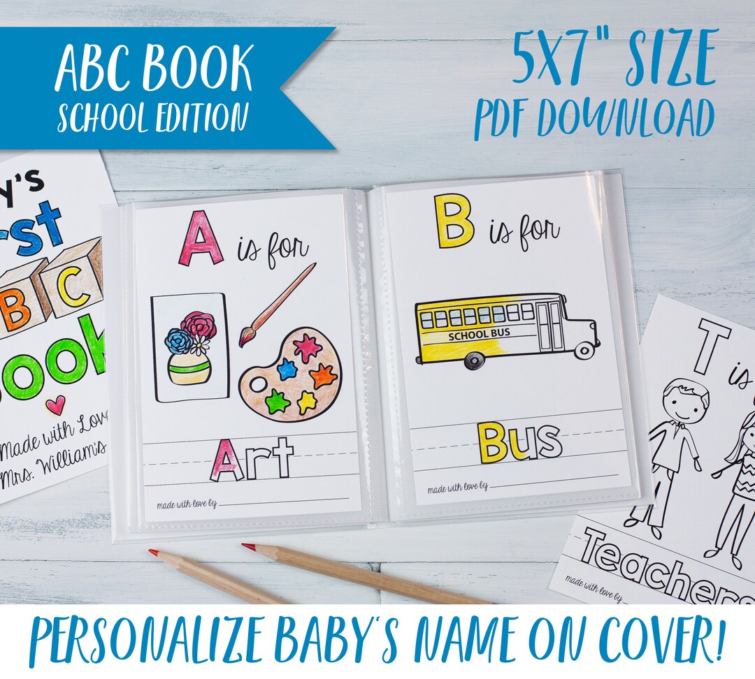 Personalized ABC Book Baby Shower Activity: Teacher Class Gift (PDF ...