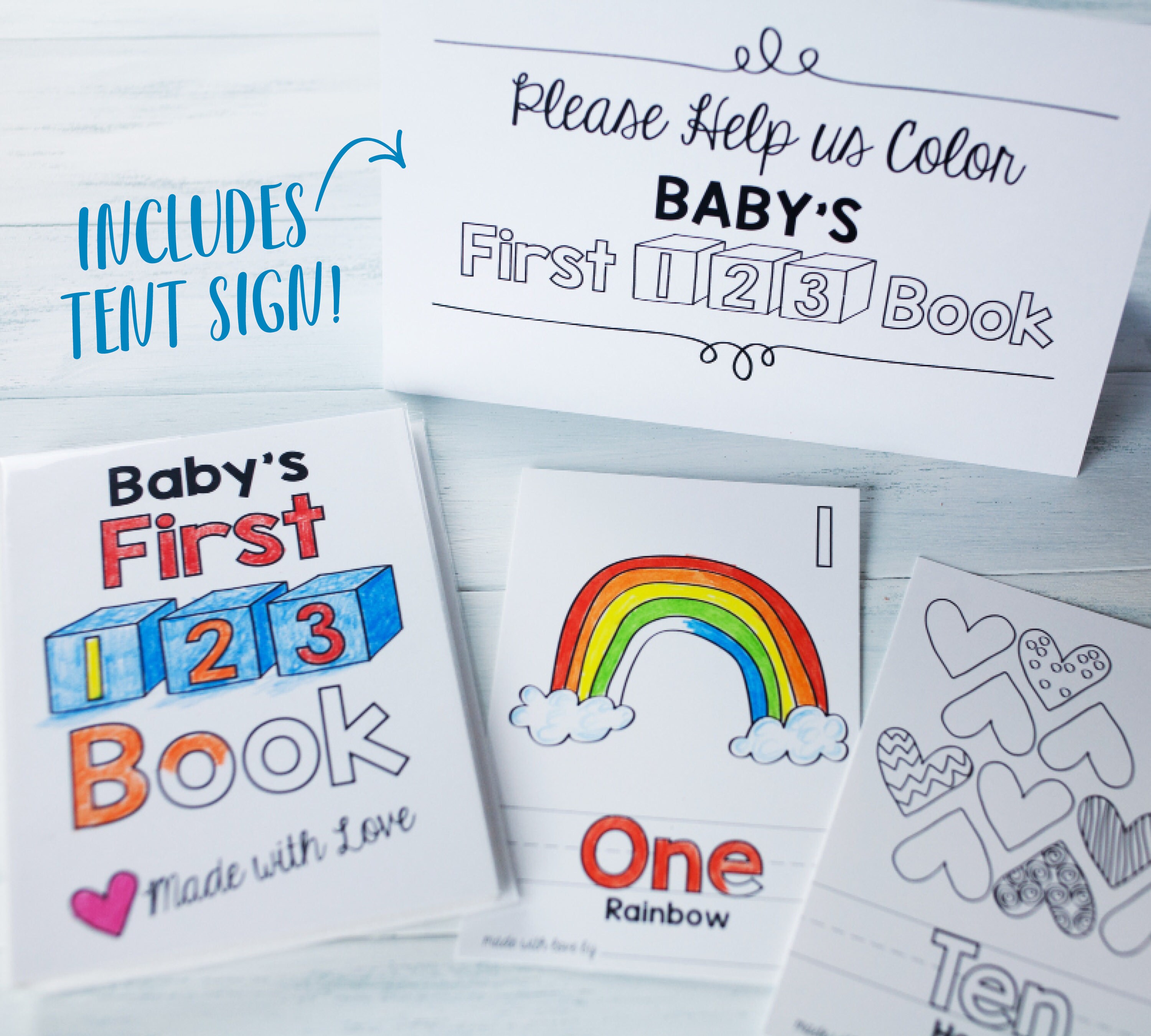 Numbers Book Printable Coloring Baby Book / Baby Shower - Etsy Australia