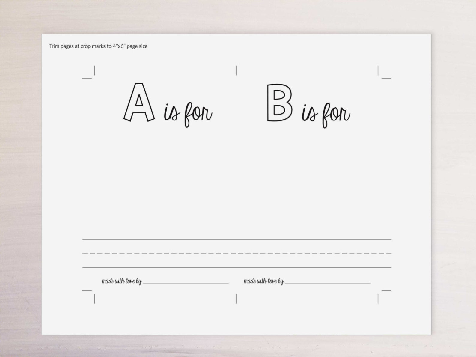 Baby Shower ABC Book Template Personalized Printable Baby - Etsy