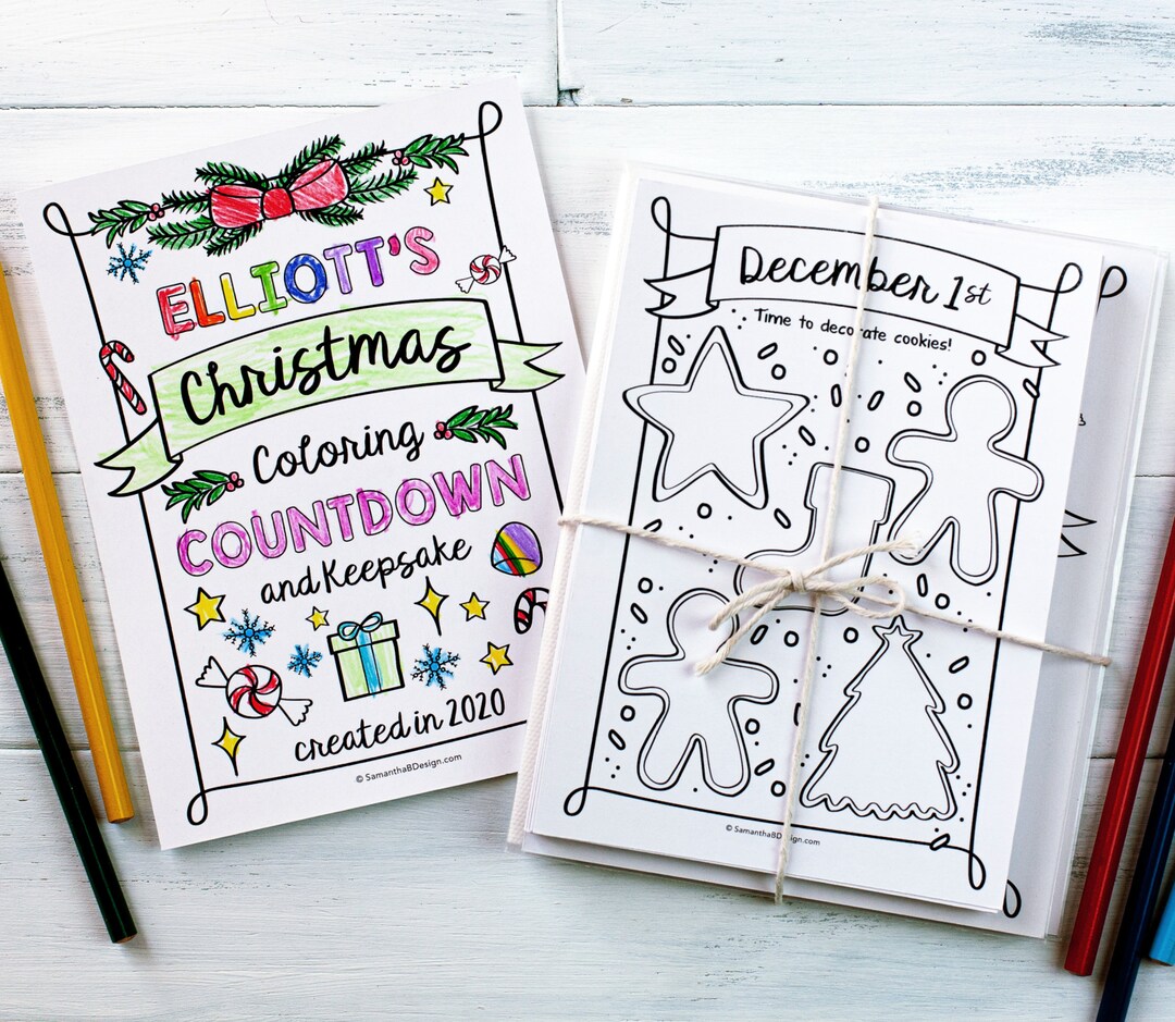 Personalized Christmas Coloring Countdown: Kid's Advent Calendar ...