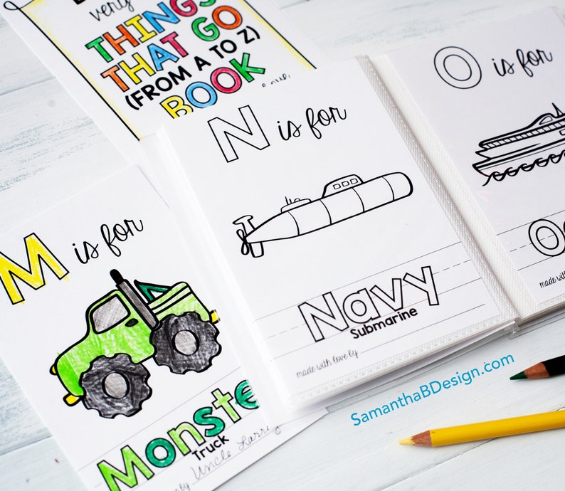 ABC Book Baby Shower Activity Things That Go Vehicles | Etsy