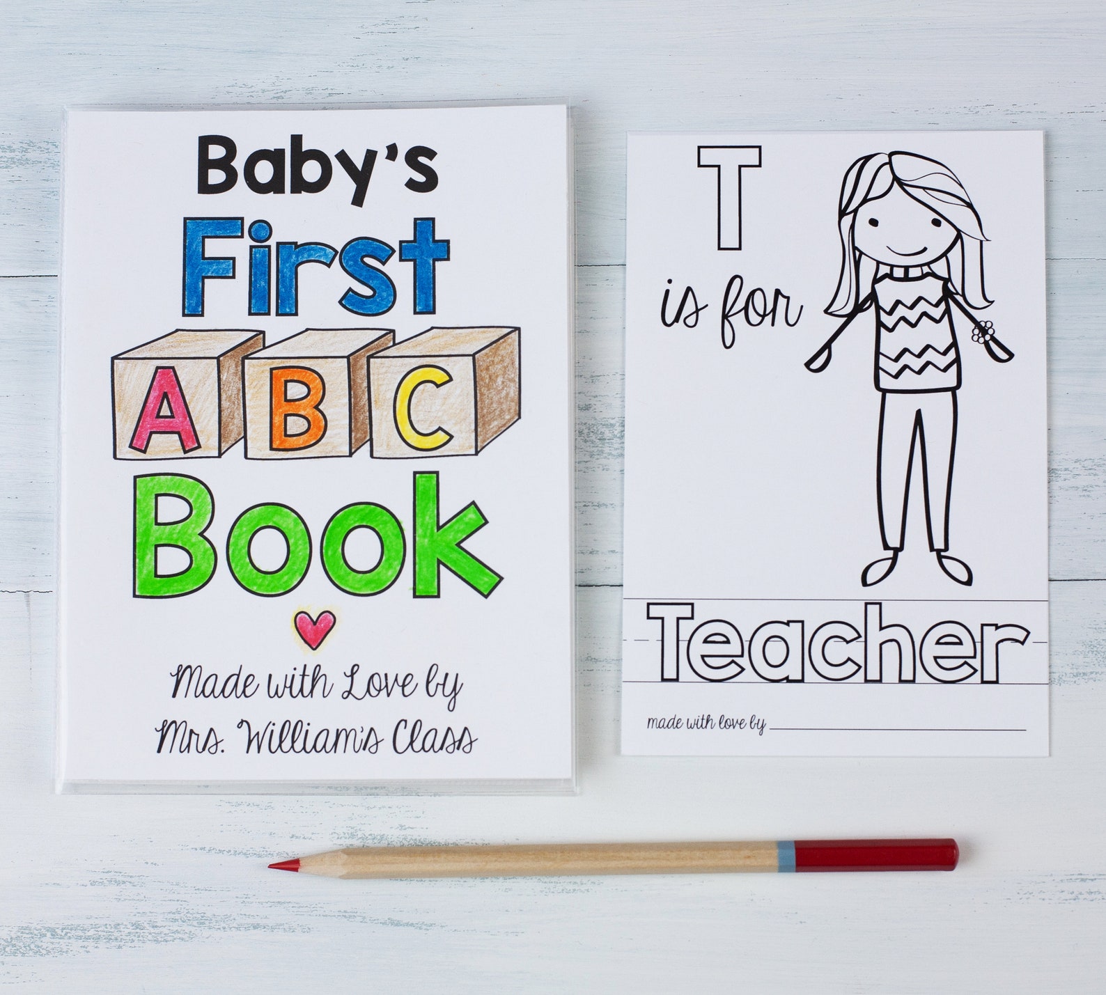 ABC Book Baby Shower Activity in School Theme Teacher Gift | Etsy